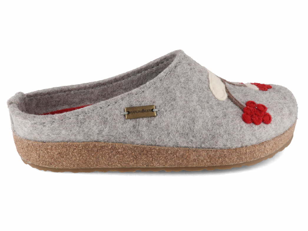 HAFLINGER Damen Filz Pantoffel Grizzly Winterbird, stei