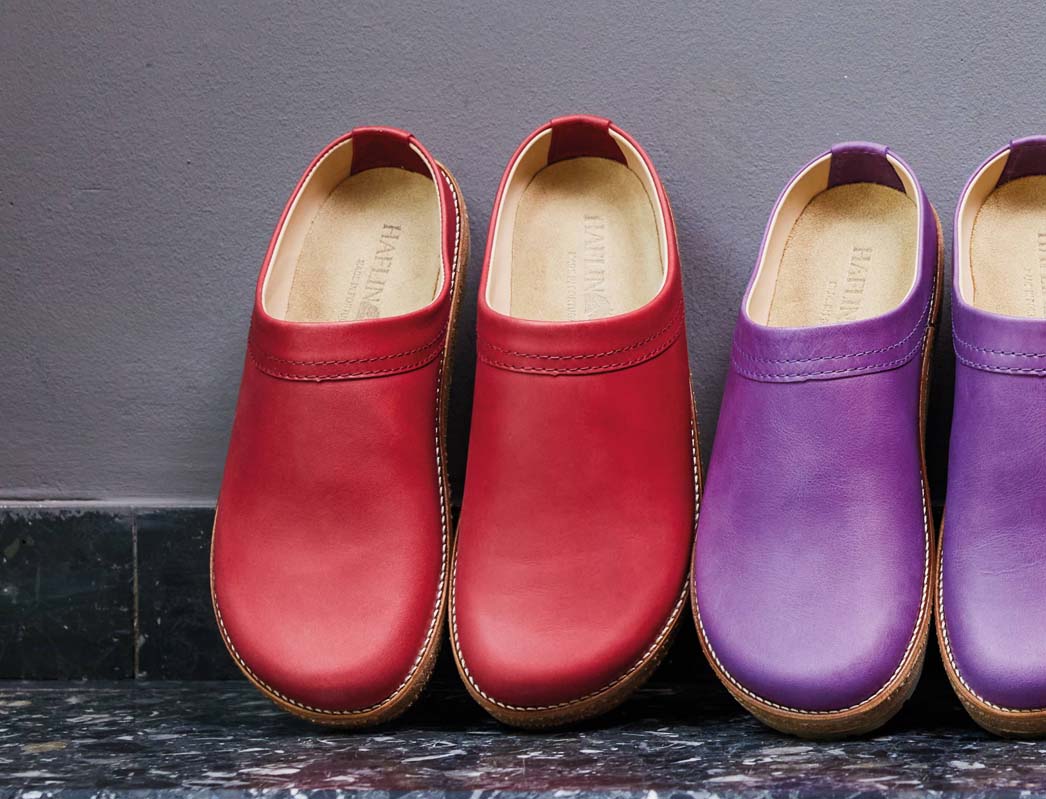 Leder Clogs Fur Damen