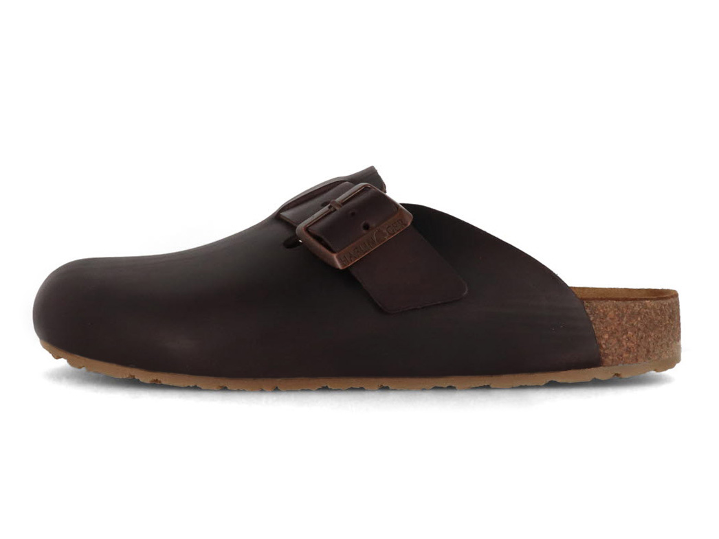 HAFLINGER Porto Damen und Herren Leder Clogs, braun