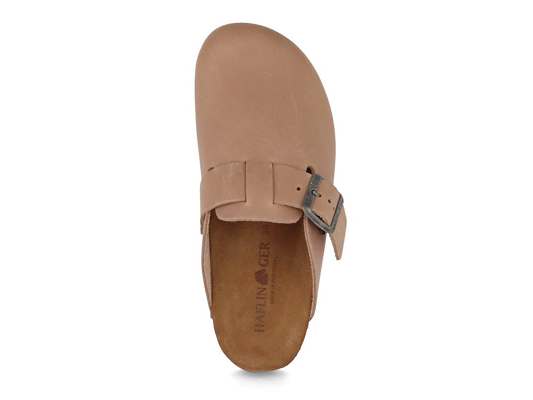 HAFLINGER Porto Damen und Herren Leder Clogs, taupe