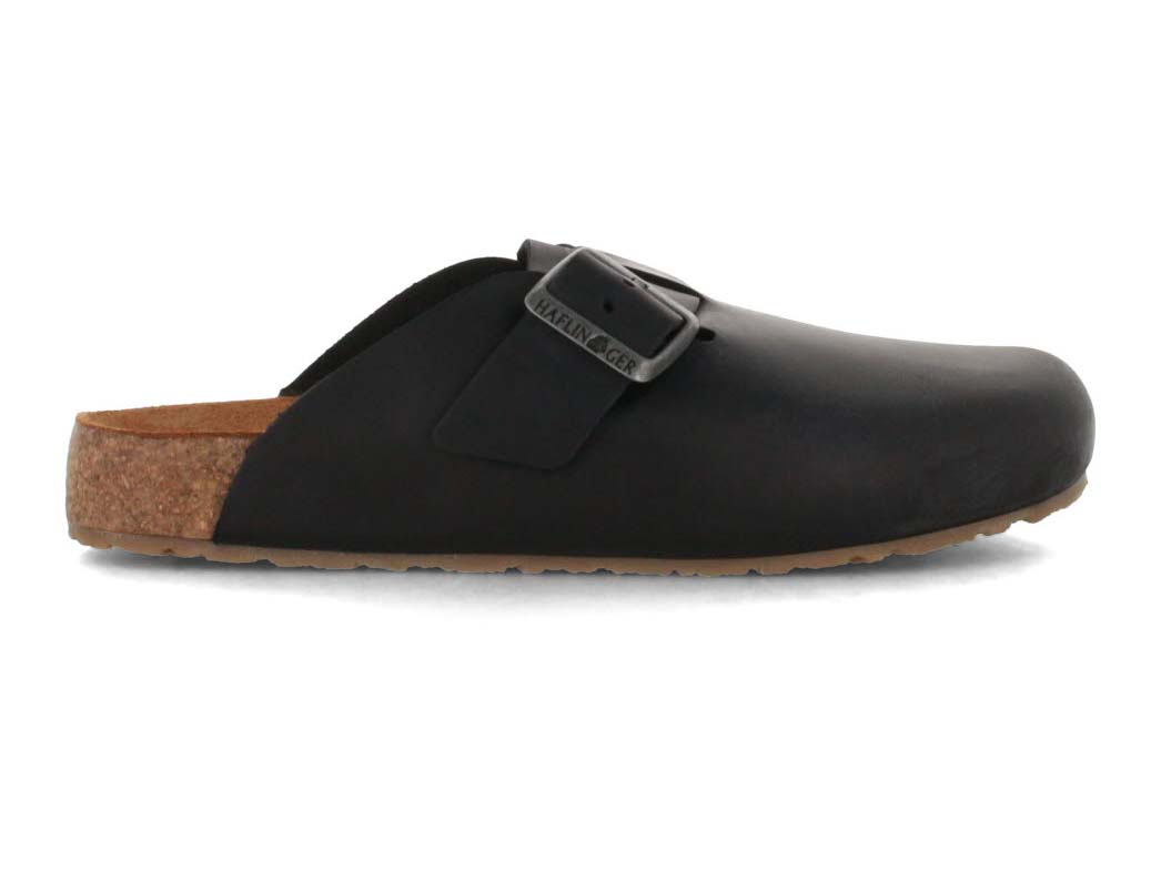 HAFLINGER Porto Leder Clogs, schwarz