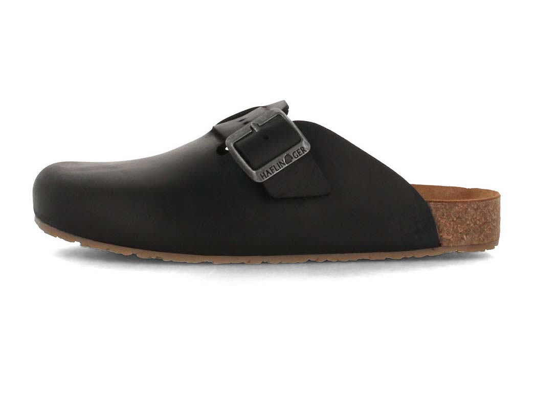 HAFLINGER Porto Leder Clogs, schwarz