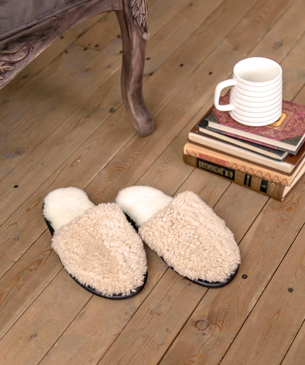 Lammbock® Lammfellpantoffeln Locke für Damen