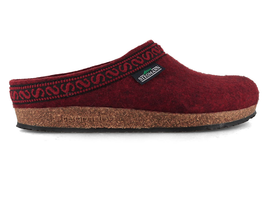 Stegmann ST 108 Damen Filz Clogs, firebrick