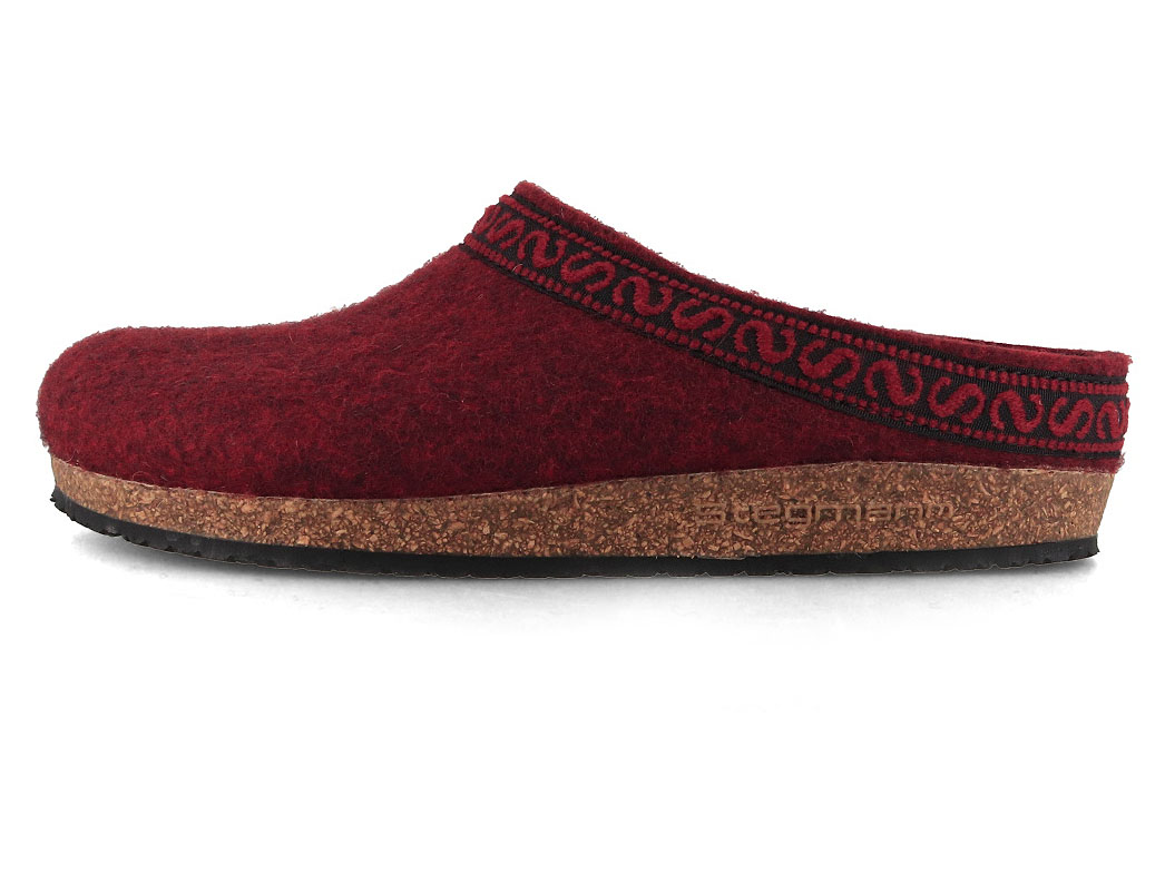 Stegmann ST 108 Damen Filz Clogs, firebrick