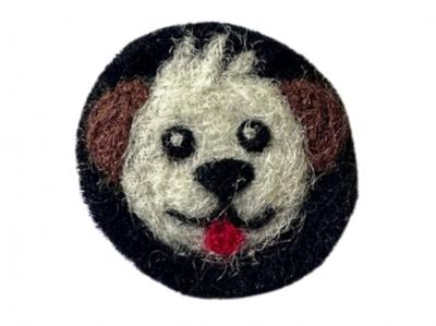 Filzsticker Hund im Set mit Filznadel und Holzgriff