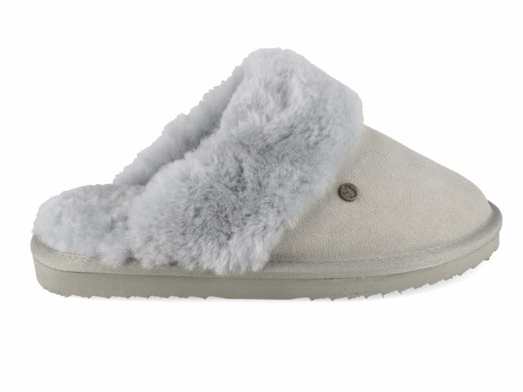 Warmbat Damen Pantoffel Flurry Suede, ice blue
